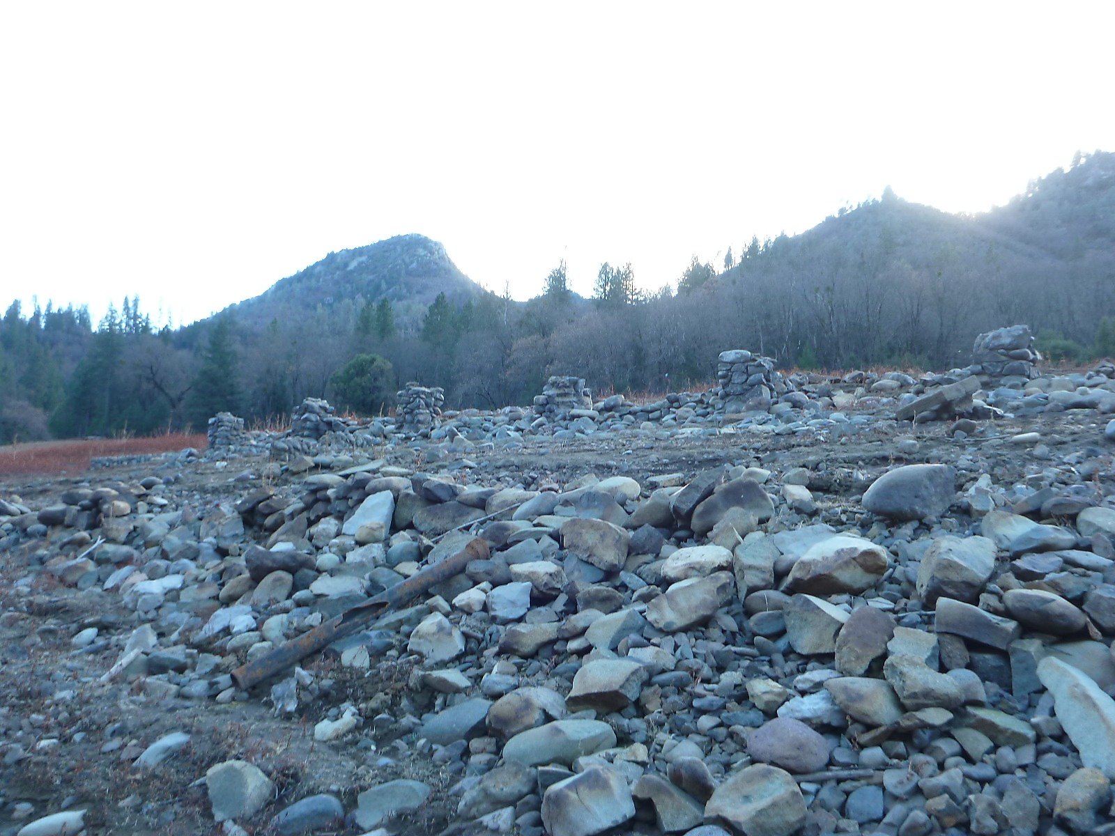 Drop in lake water levels exposes history