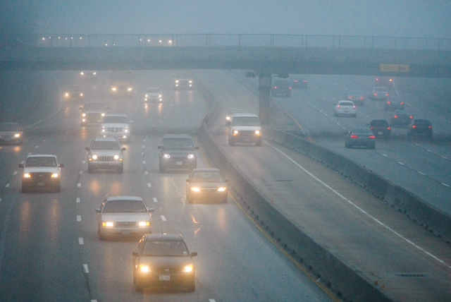 Dense fog shrouds Houston's early morning commute