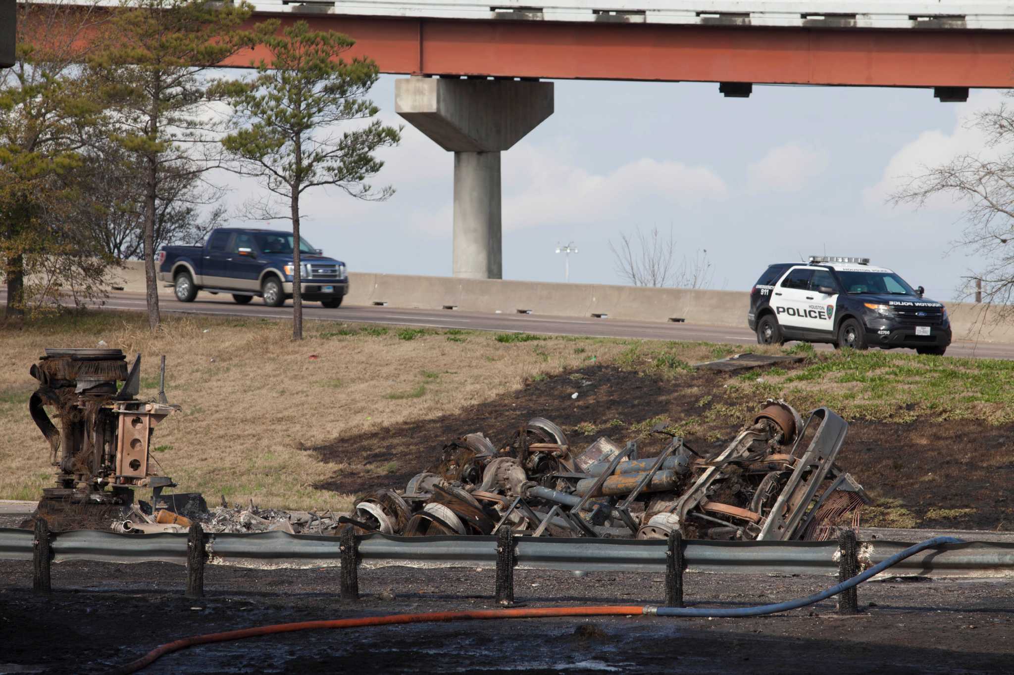 Tanker flips, bursts into flames, killing driver