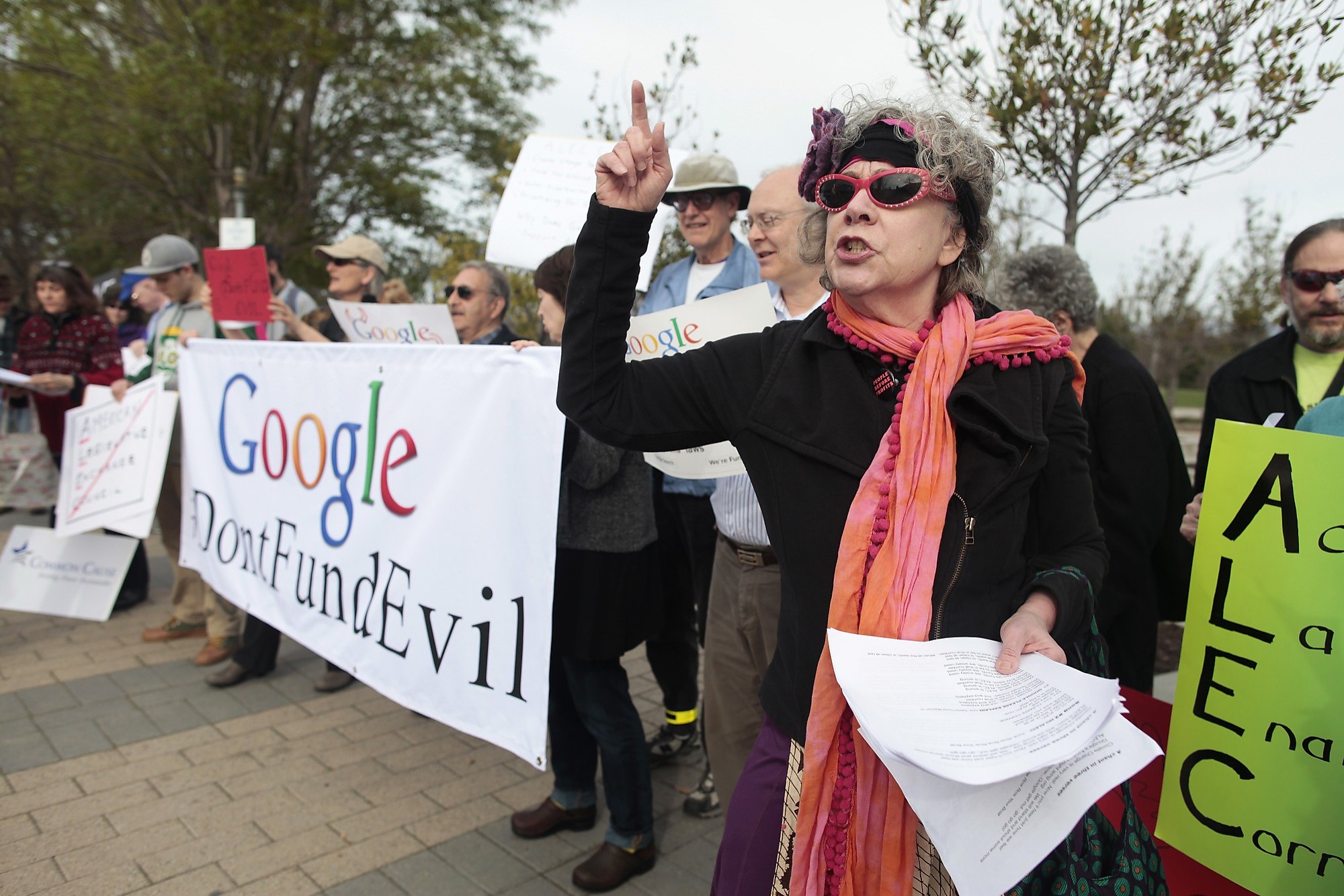 Google's political efforts protested