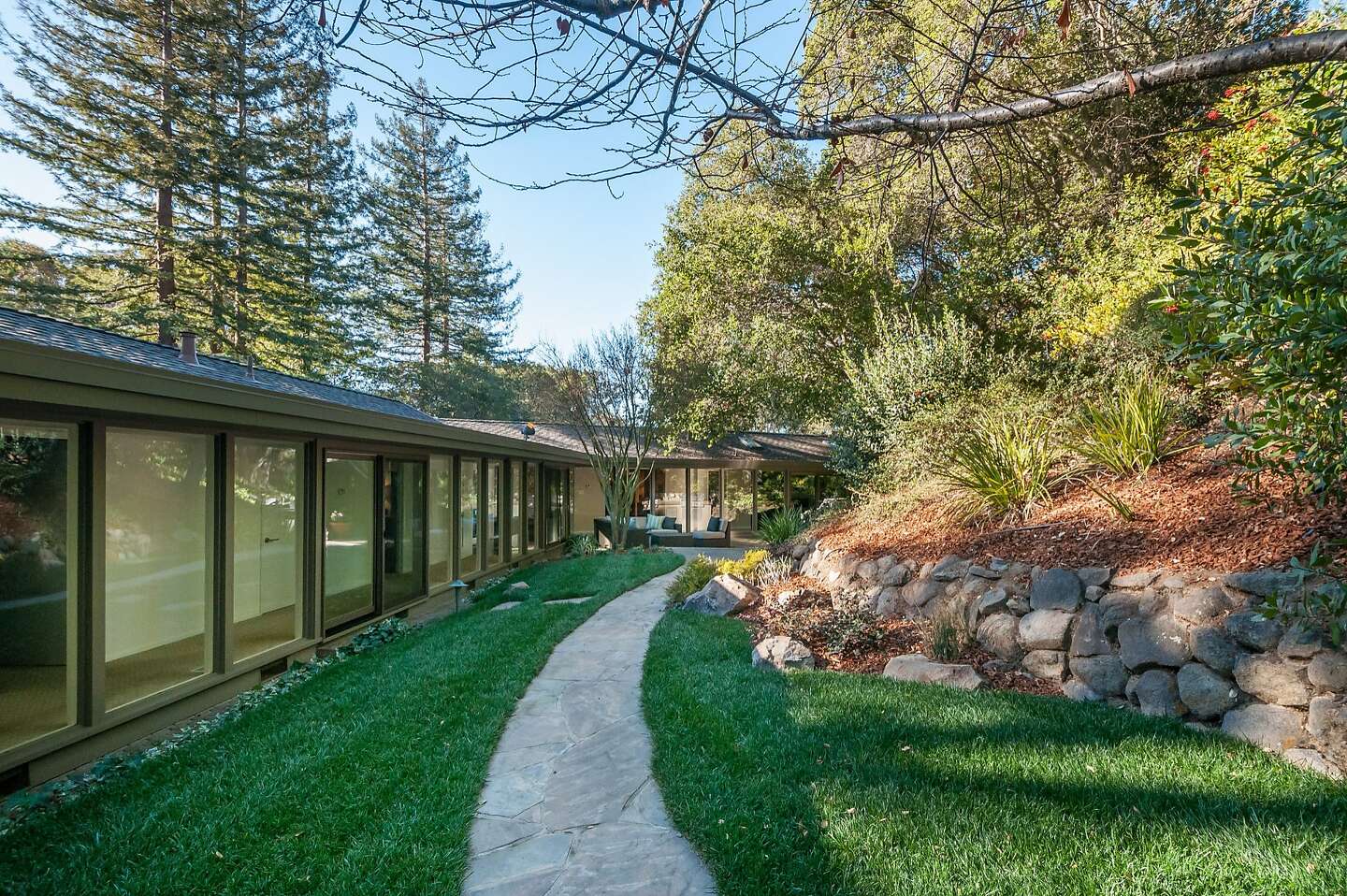 Updated midcentury modern in Woodside on more than an acre