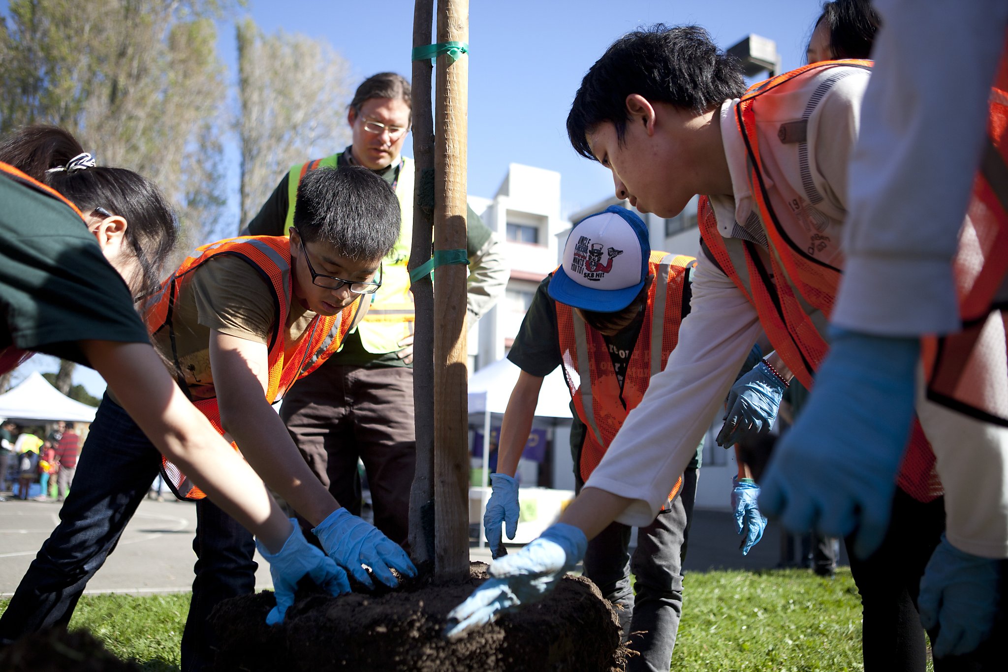 200 schoolkids plant 43 trees for S.F. Arbor Day Eco Fair
