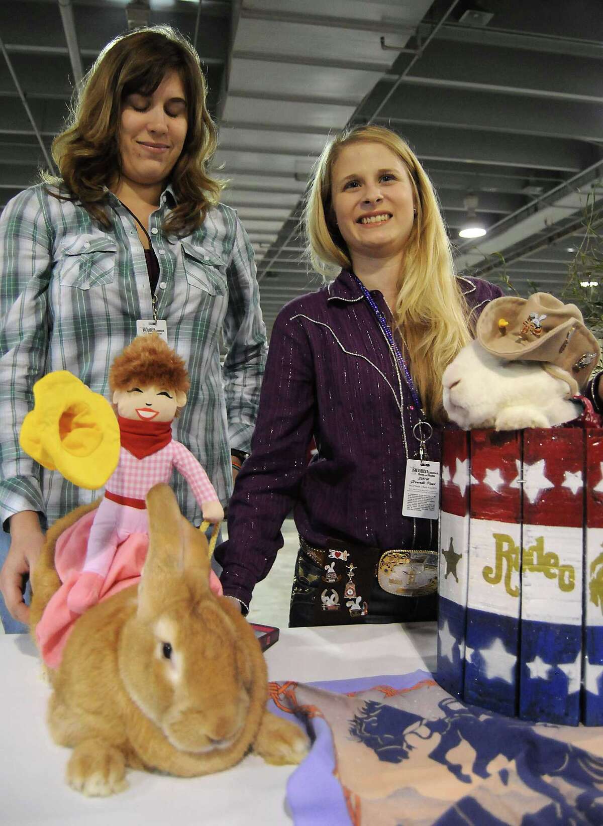 Rabbits and guinea pigs in costume at the rodeo