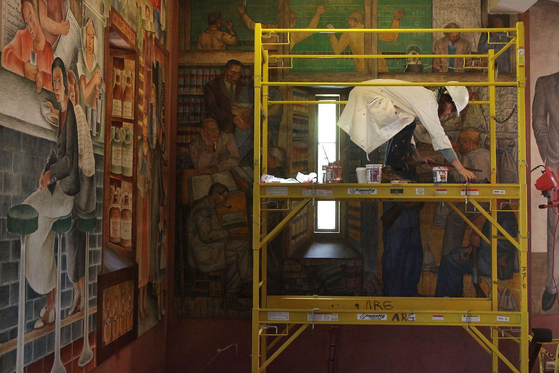 Coit Tower mural restoration infuses S.F. landmark with color