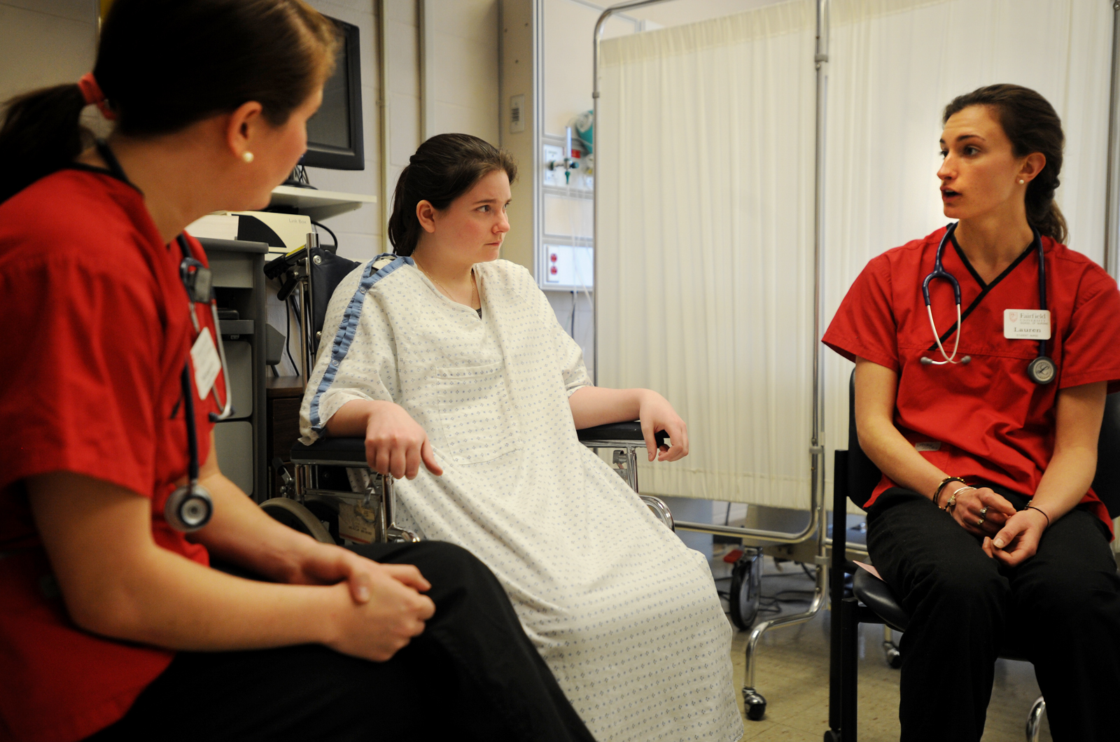 Nursing students act out real scenarios