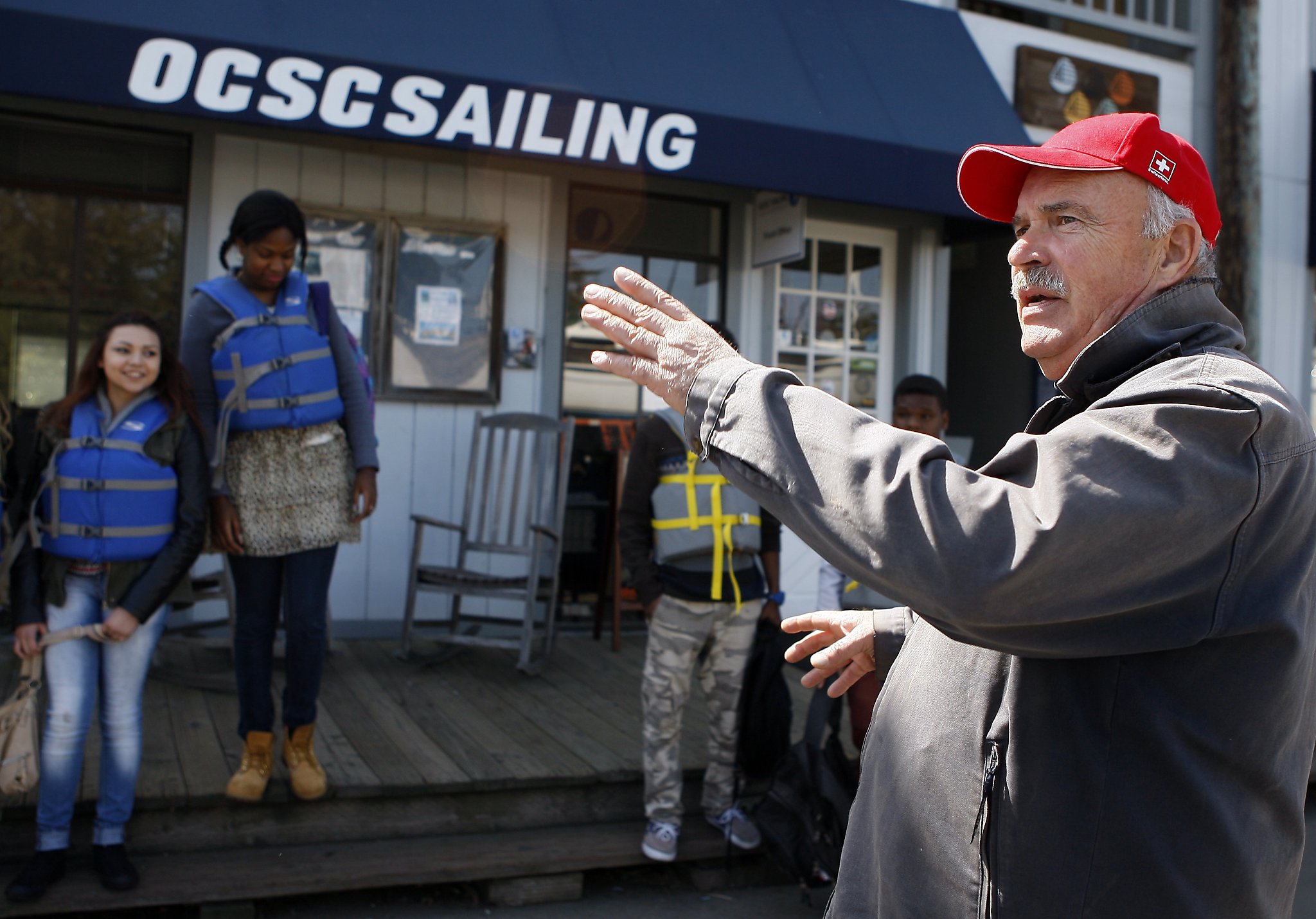 Skipper Anthony Sandberg tells schoolkids: All hands on deck