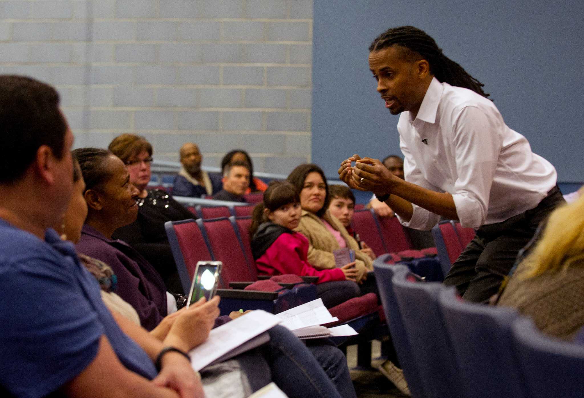 Athlete inspires students with learning differences