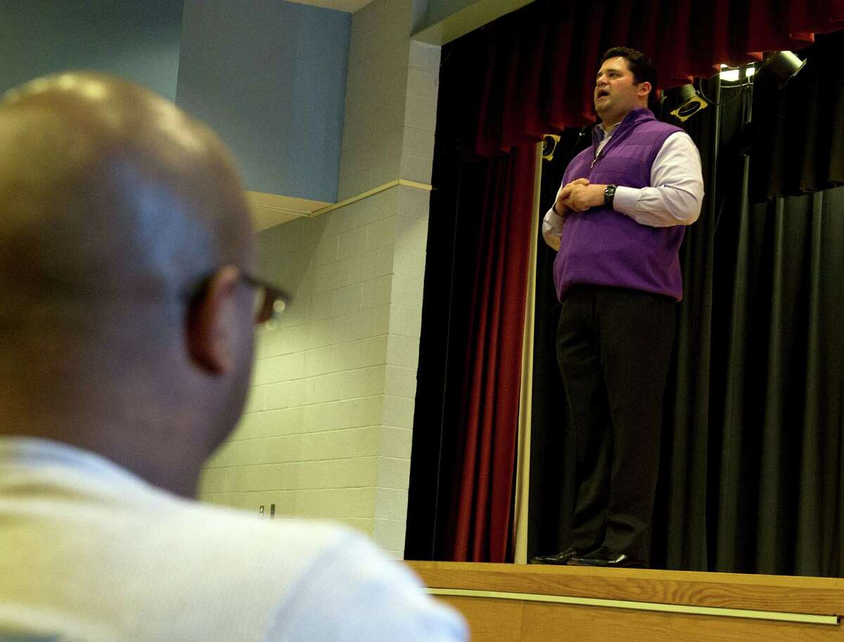 Athlete inspires students with learning differences