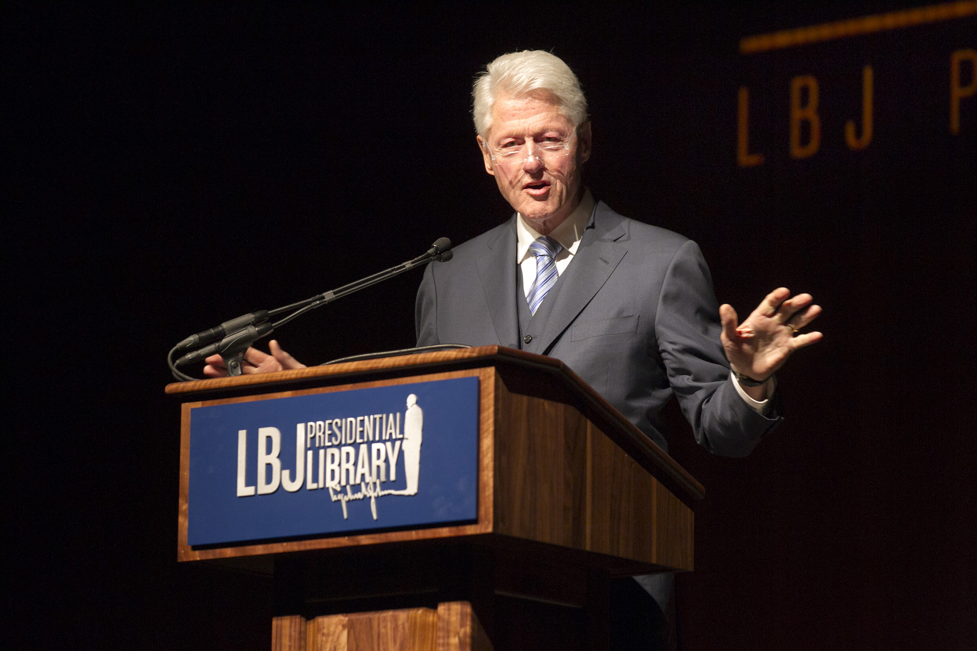 Bill Clinton says Texas Voter ID laws among initiatives to roll back rights