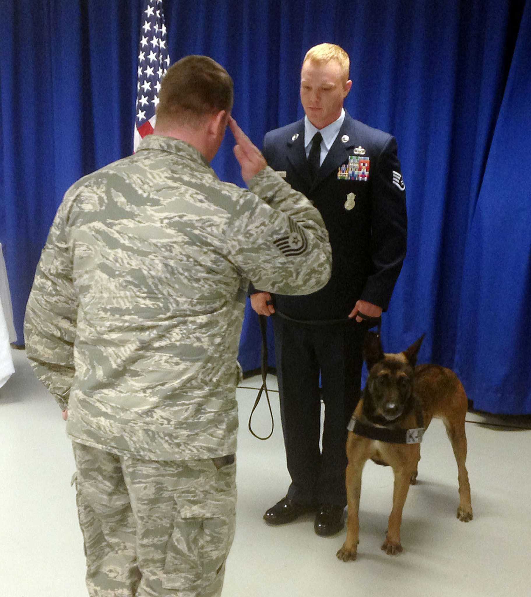Military dog that saved patrol retires with honors