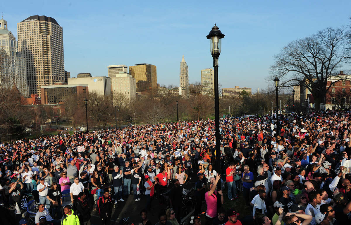UConn doubles down on championship party