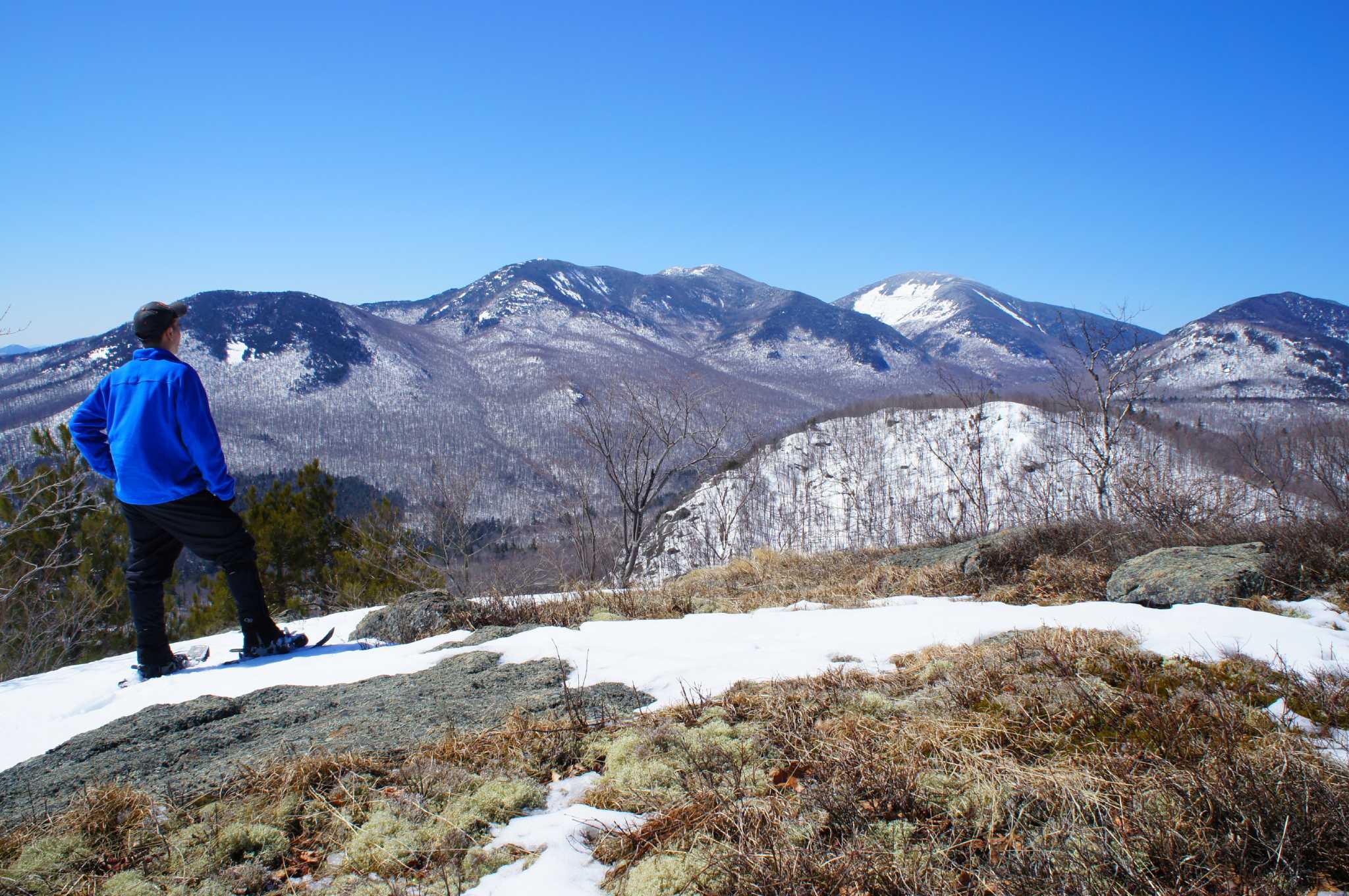 Summit with sun and snow