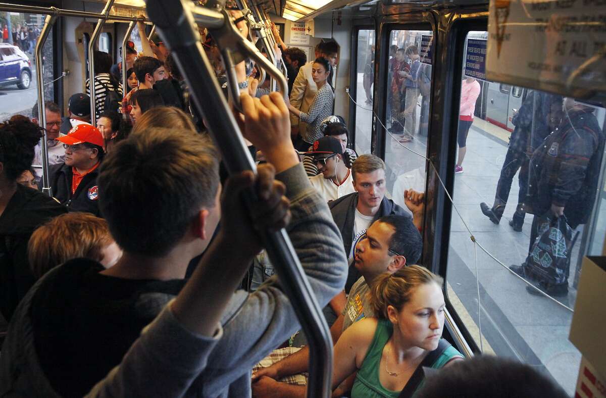 Muni T-Third line jam-packed on Giants' game days