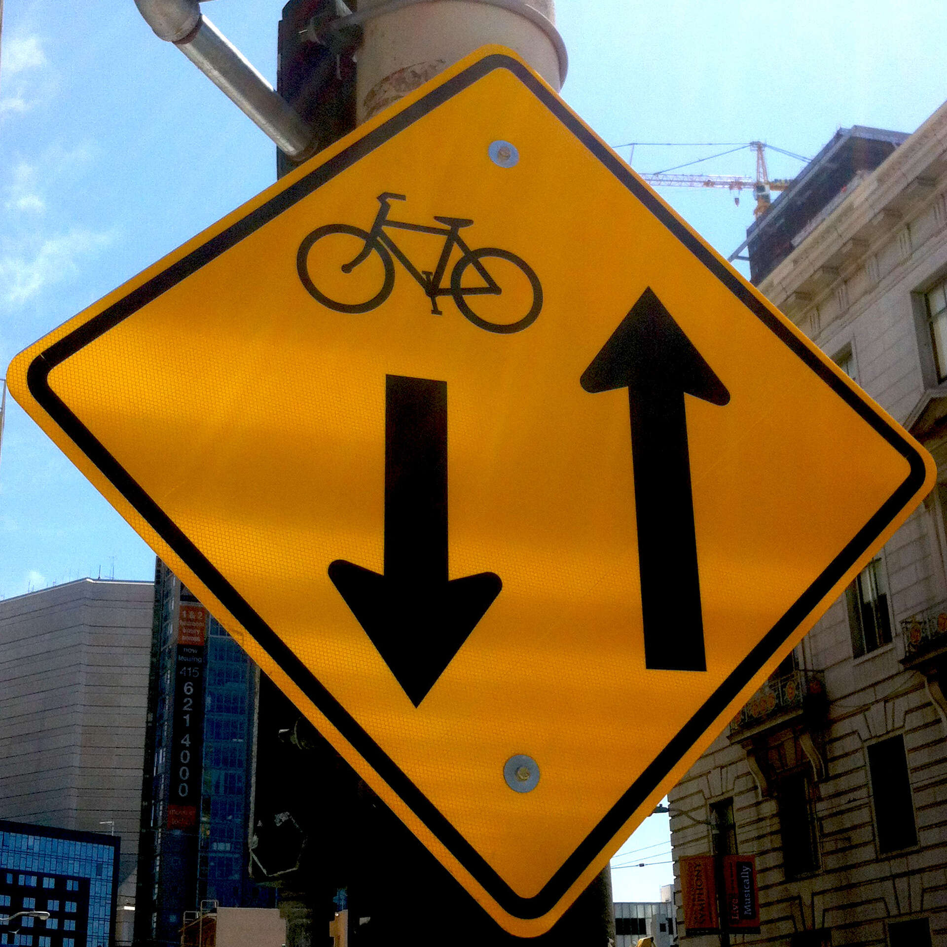 New cycling lane goes against the flow on part of Polk St.