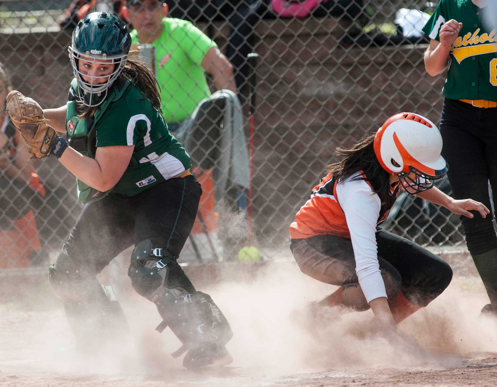 Staley pitches; Stabile bats Stamford softball over Trinity Catholic