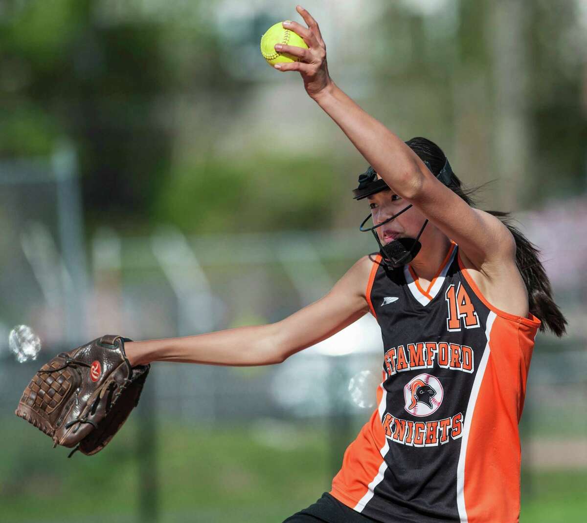 Staley pitches; Stabile bats Stamford softball over Trinity Catholic