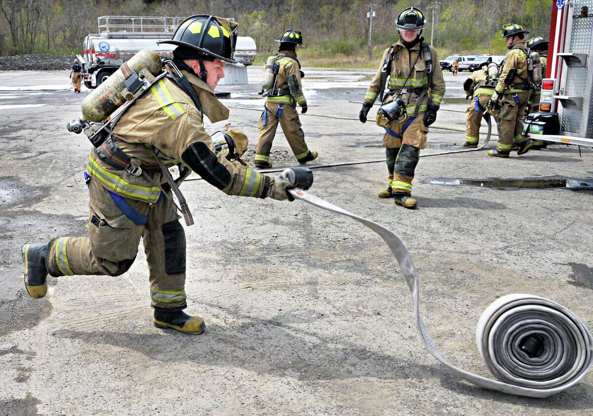 Firefighters train as crude oil surges through Albany port