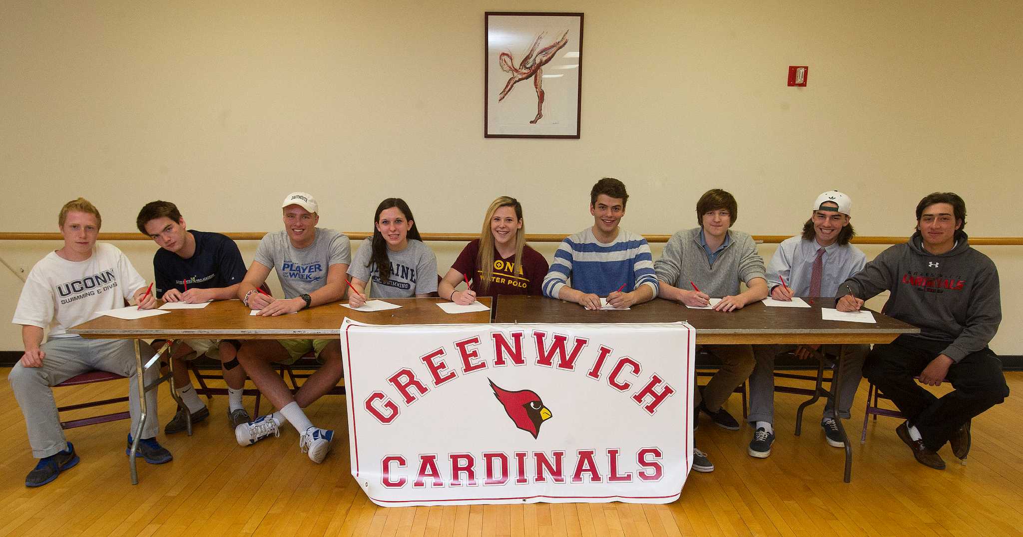 Nine Greenwich High athletes sign National Letters of Intent