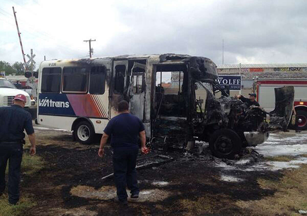VIA paratransit vehicle catches fire