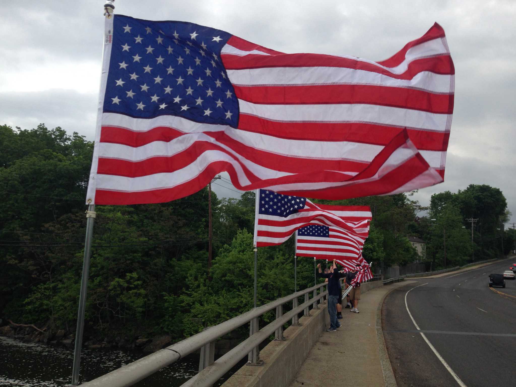 Flags return to Post Road