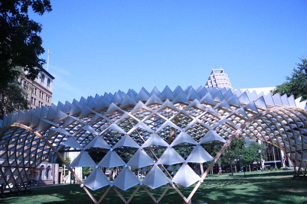 Travis Park student sculpture partially topples