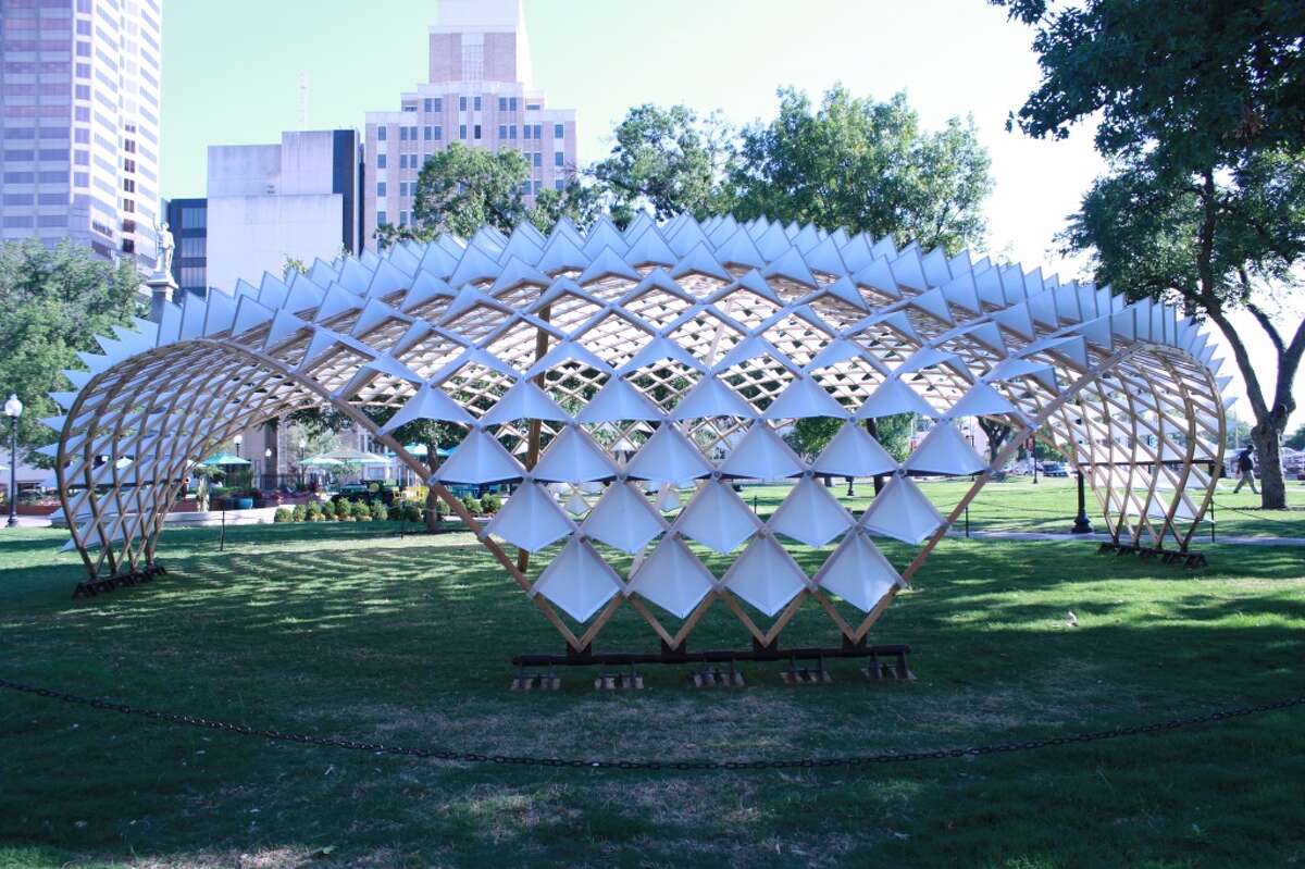 Travis Park student sculpture partially topples