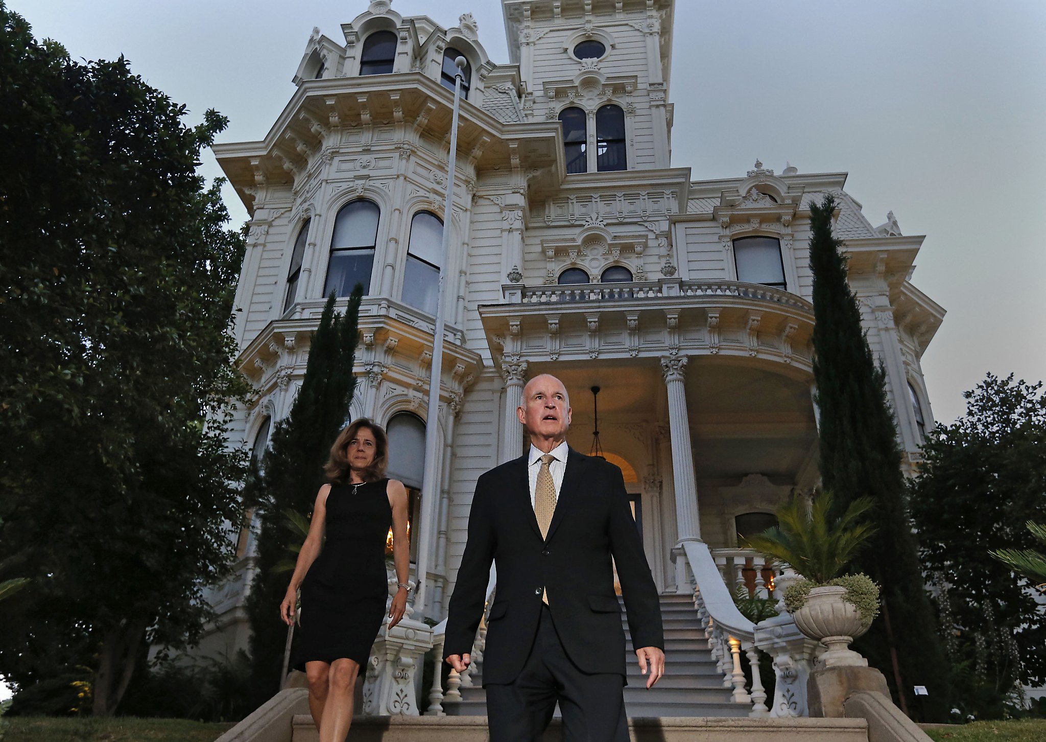 Jerry Brown in dad’s old digs, renovated governor’s mansion