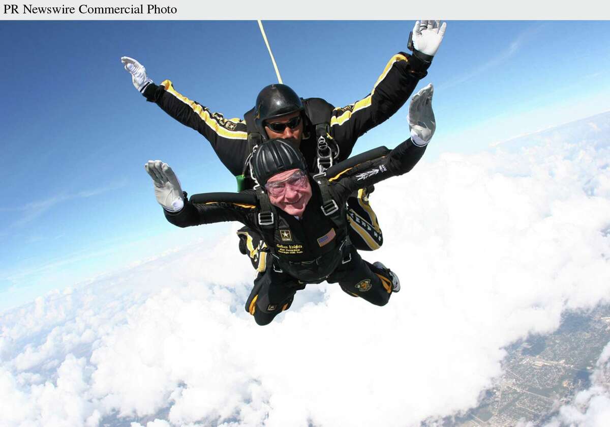 George H.W. Bush parachute jumps for 90th birthday