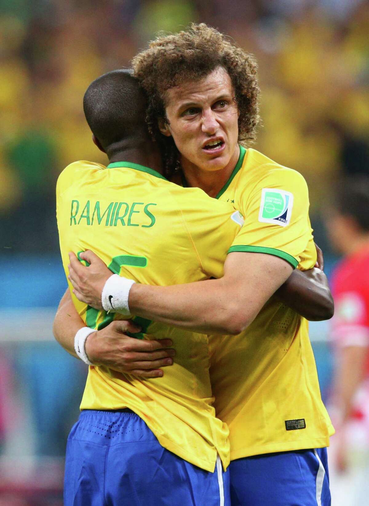 World Cup soccer players hug it out