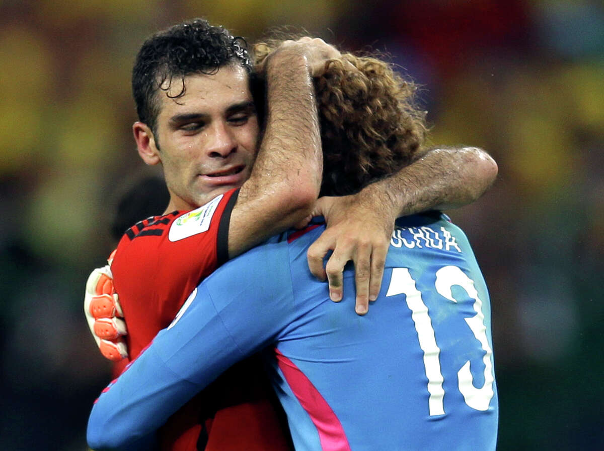 World Cup soccer players hug it out