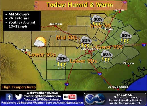 Light rain forecast Monday morning