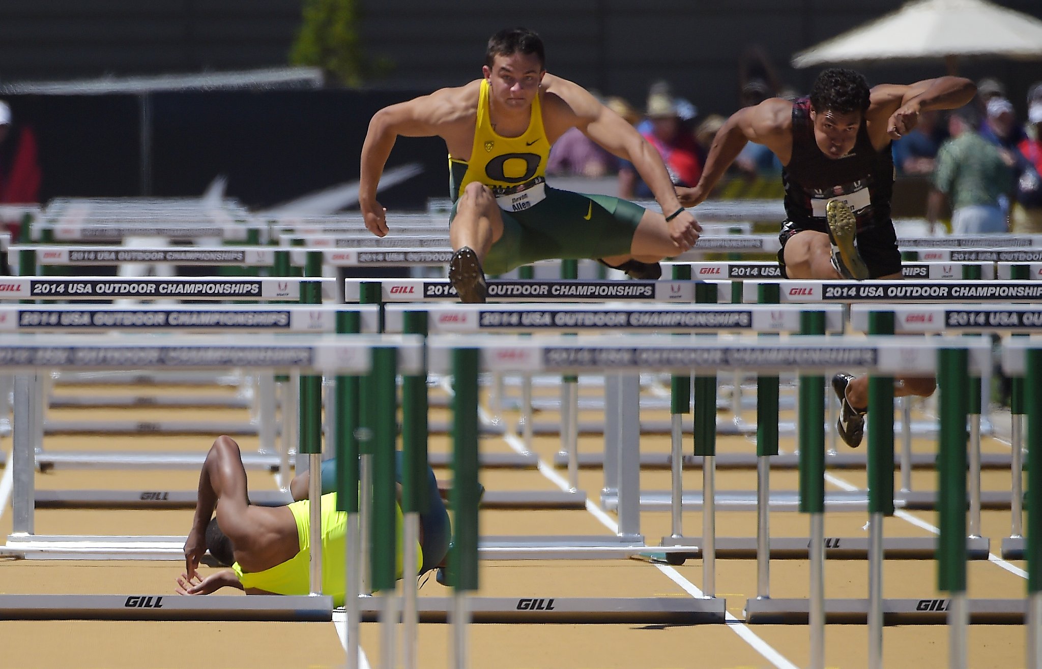 Spill helps Oregon runner win national title in 110 hurdles