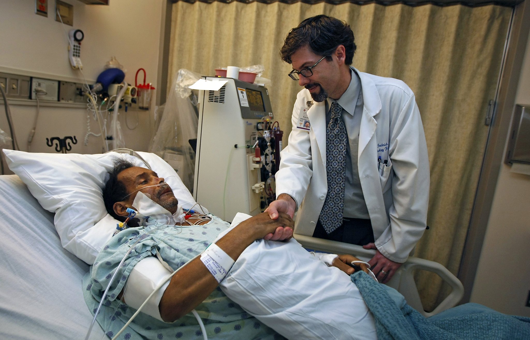 I won't shake your hand, Doc