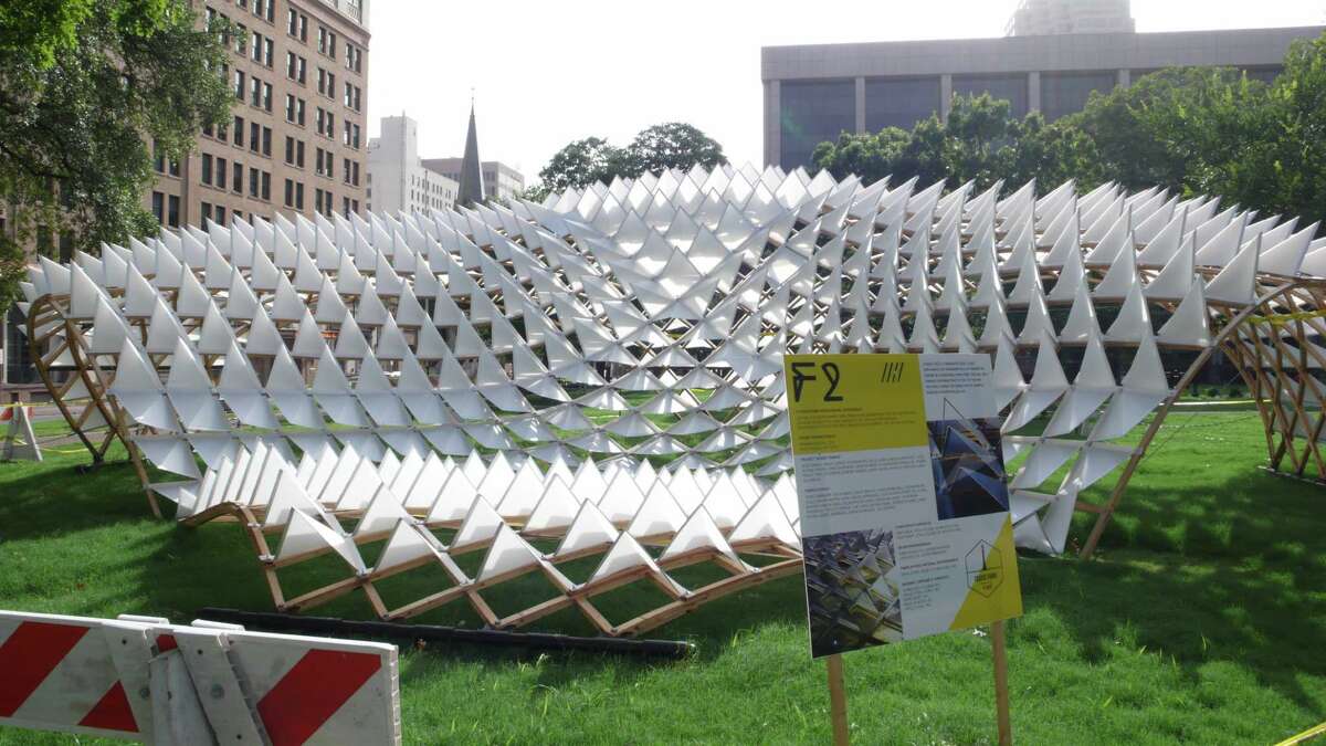 Travis Park student sculpture partially topples