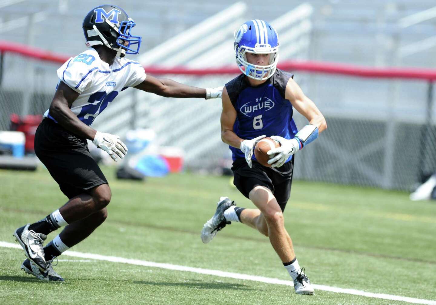 Area teams get first-look at new QBs at Grip It & Rip It