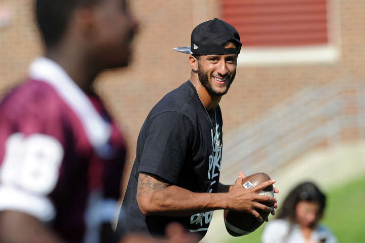 49ers QB Colin Kaepernick attends Grip It & Rip It camp