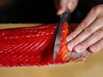 Beet Cured Ocean Trout With Yuzu Aioli
