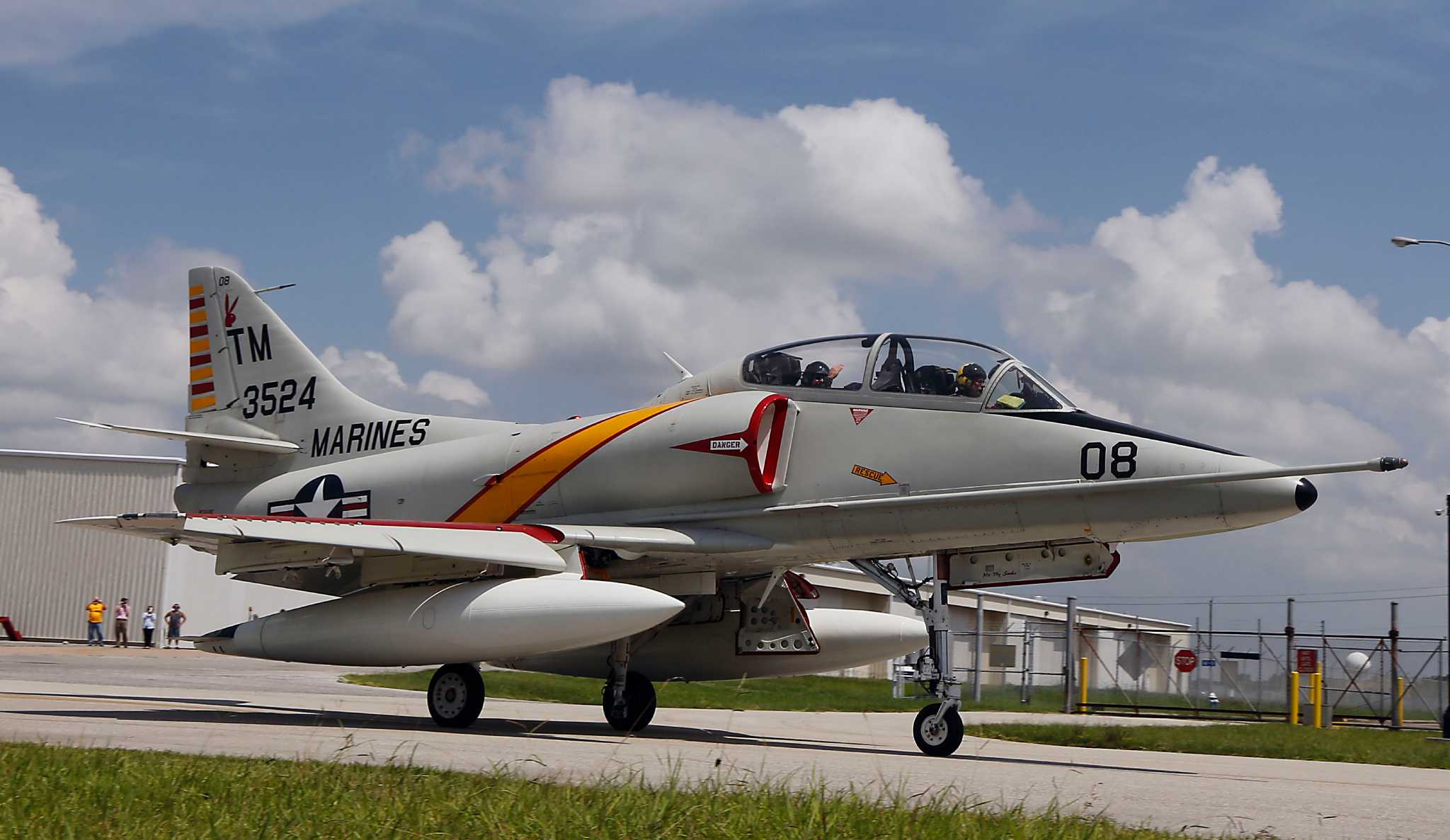A-4 Skyhawk flew over Houston