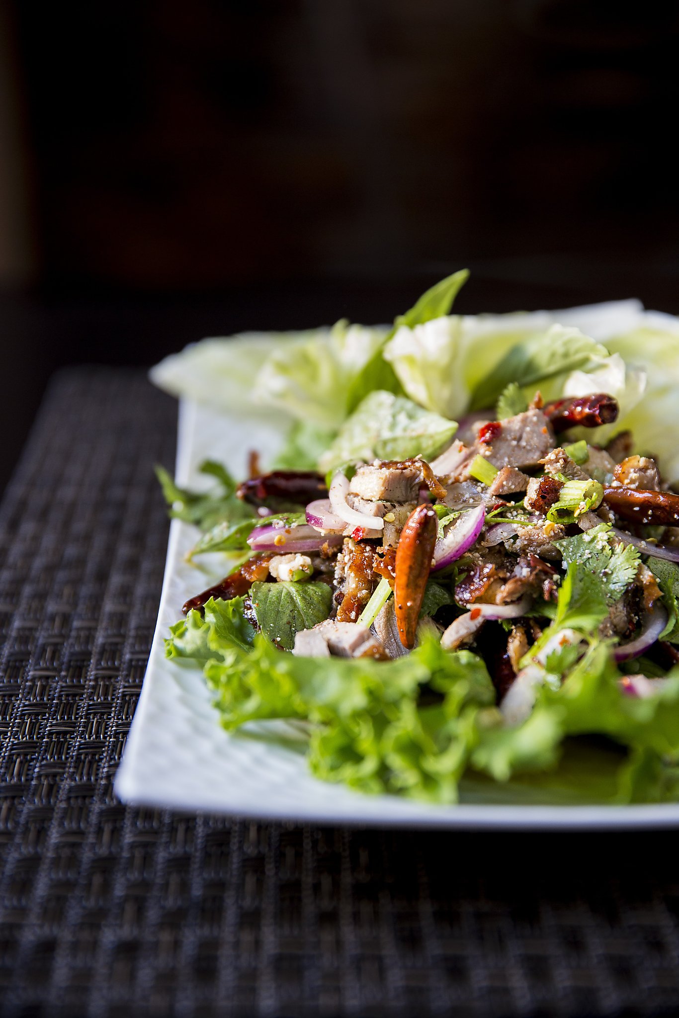 Delectable duck lettuce wraps at Lers Ros