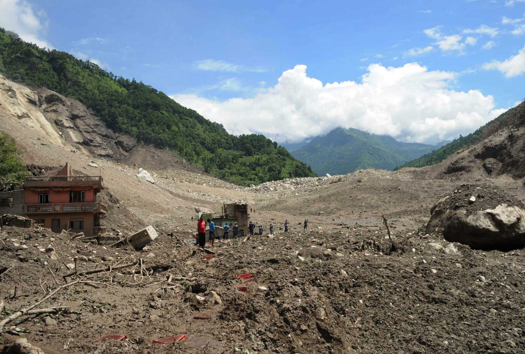 Landslide blocks river in northern Nepal; 8 dead