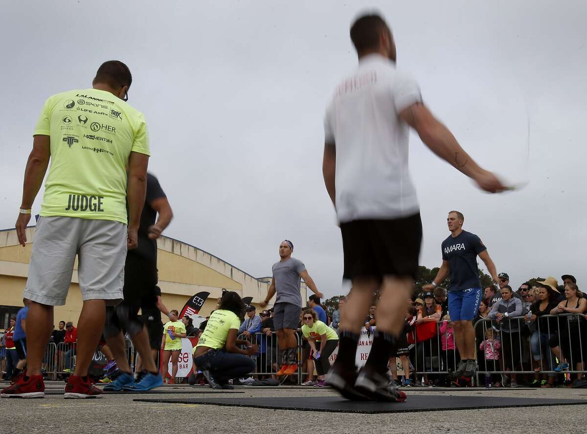 Hundreds sweat and strain at CrossFit contests on Treasure Island