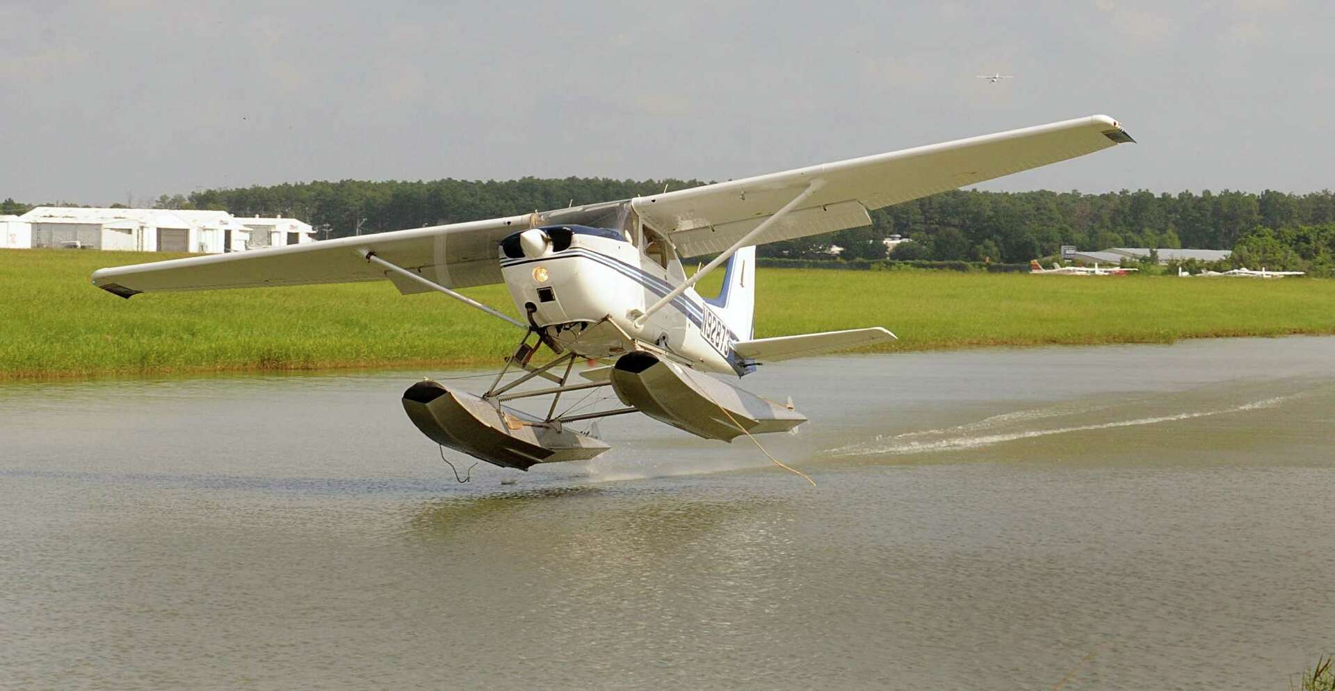 Water landings are routine events at Hooks Airport