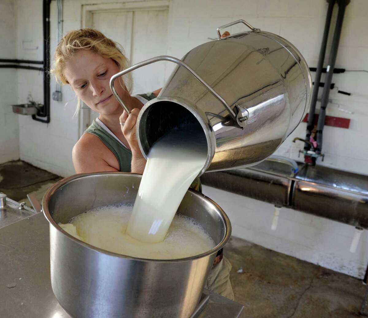 Young farmer cares for cows and crops