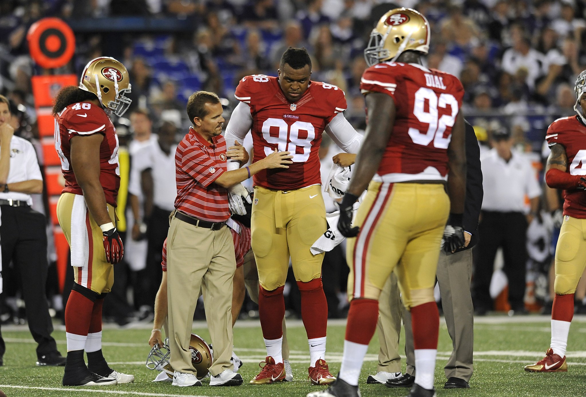 49ers' young defensive linemen have much to straighten out
