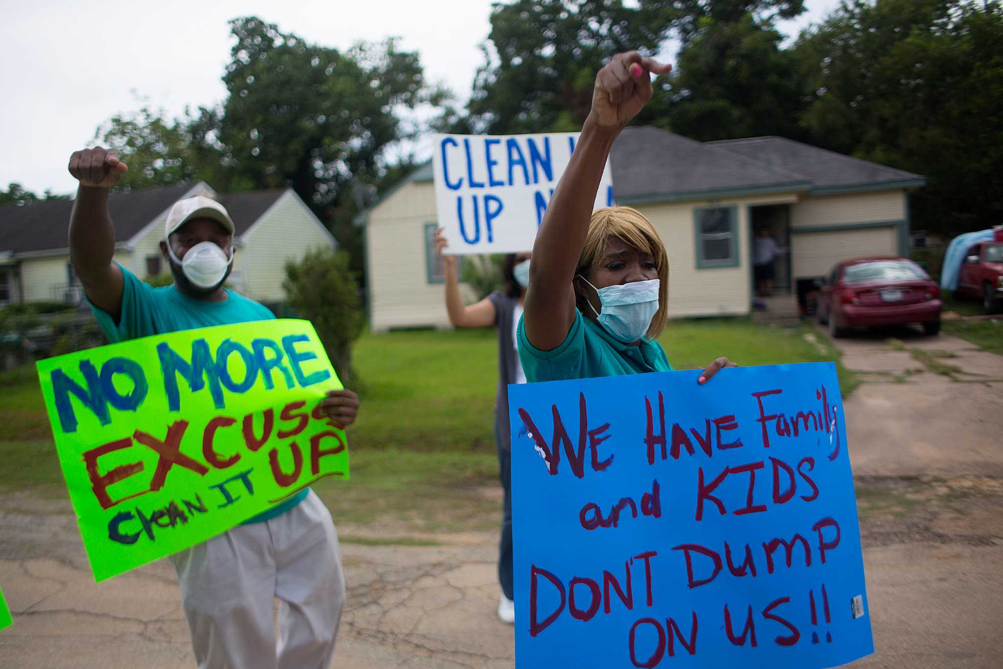 Protesters urge hasty cleanup at abandoned chemical plant