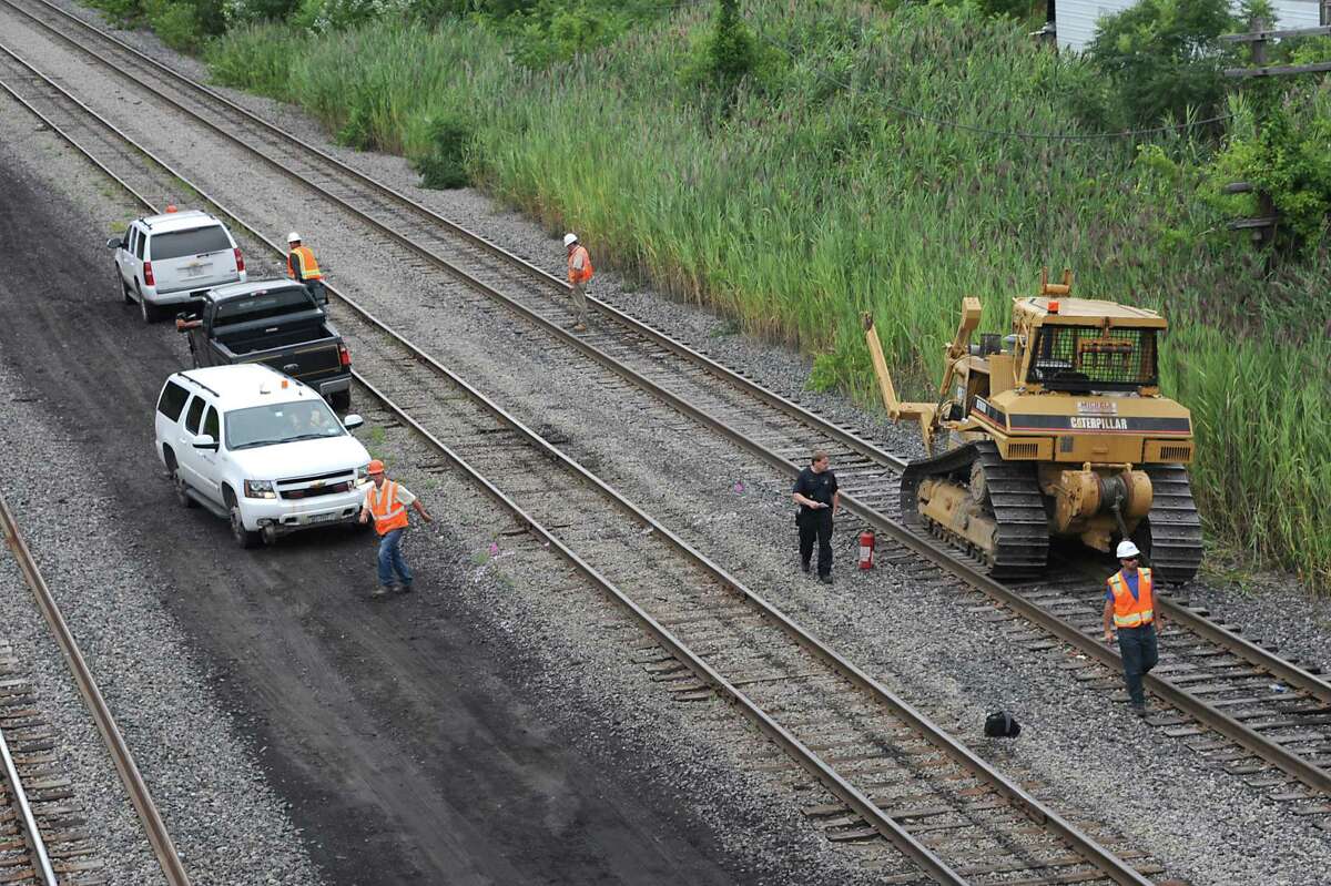 Runaway bulldozer rides the rails