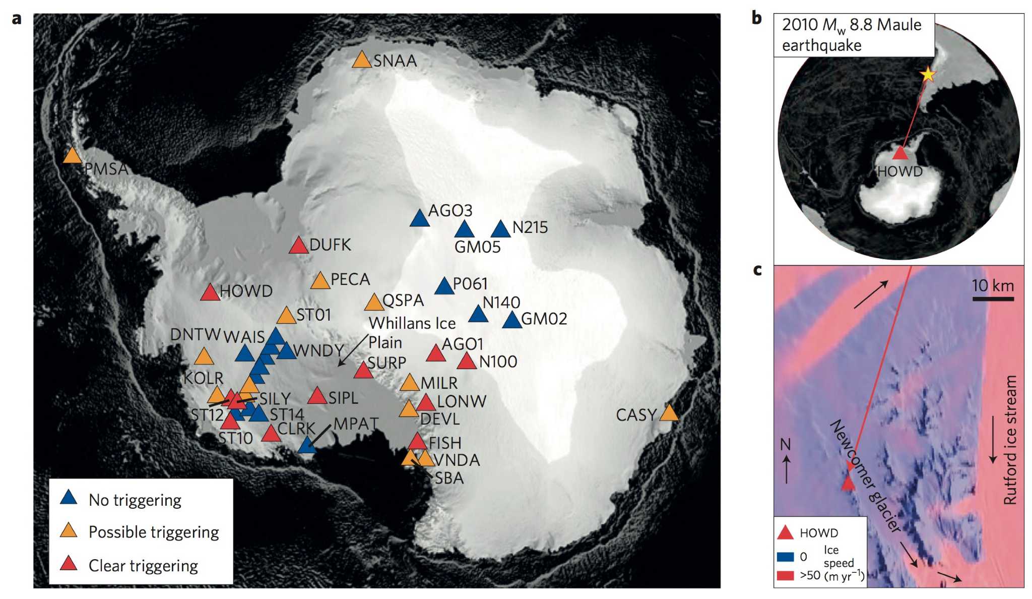 Antarctica icequakes caused by distant temblors