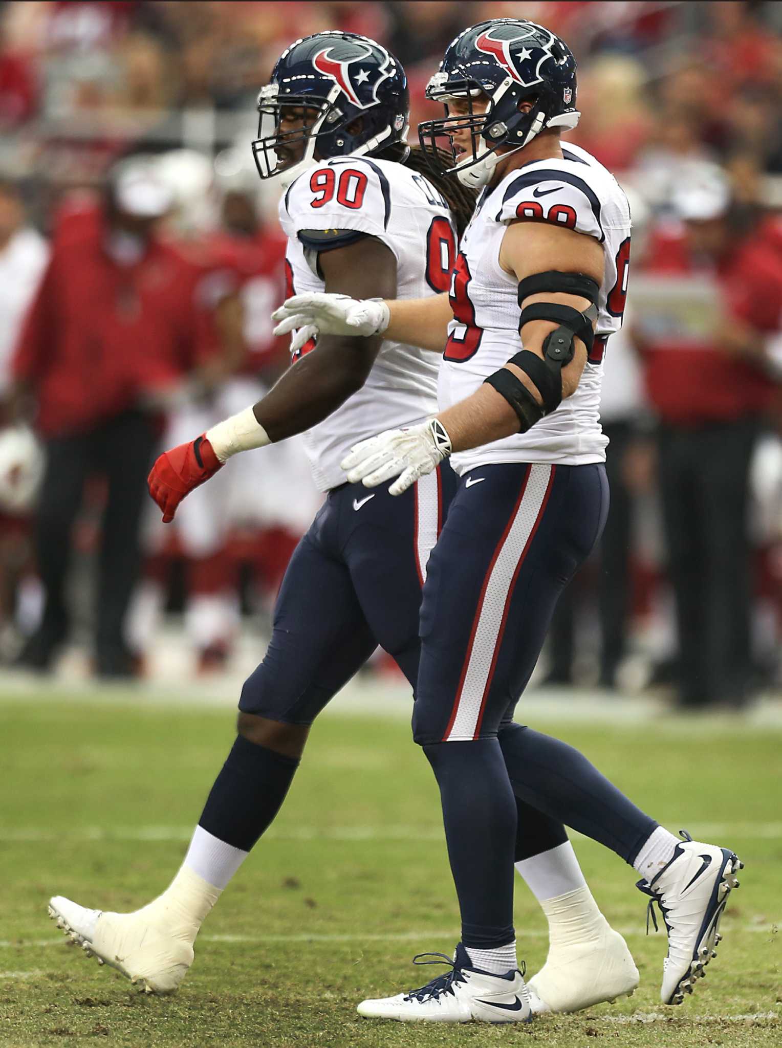 Texans, with Watt and Clowney, await Falcons