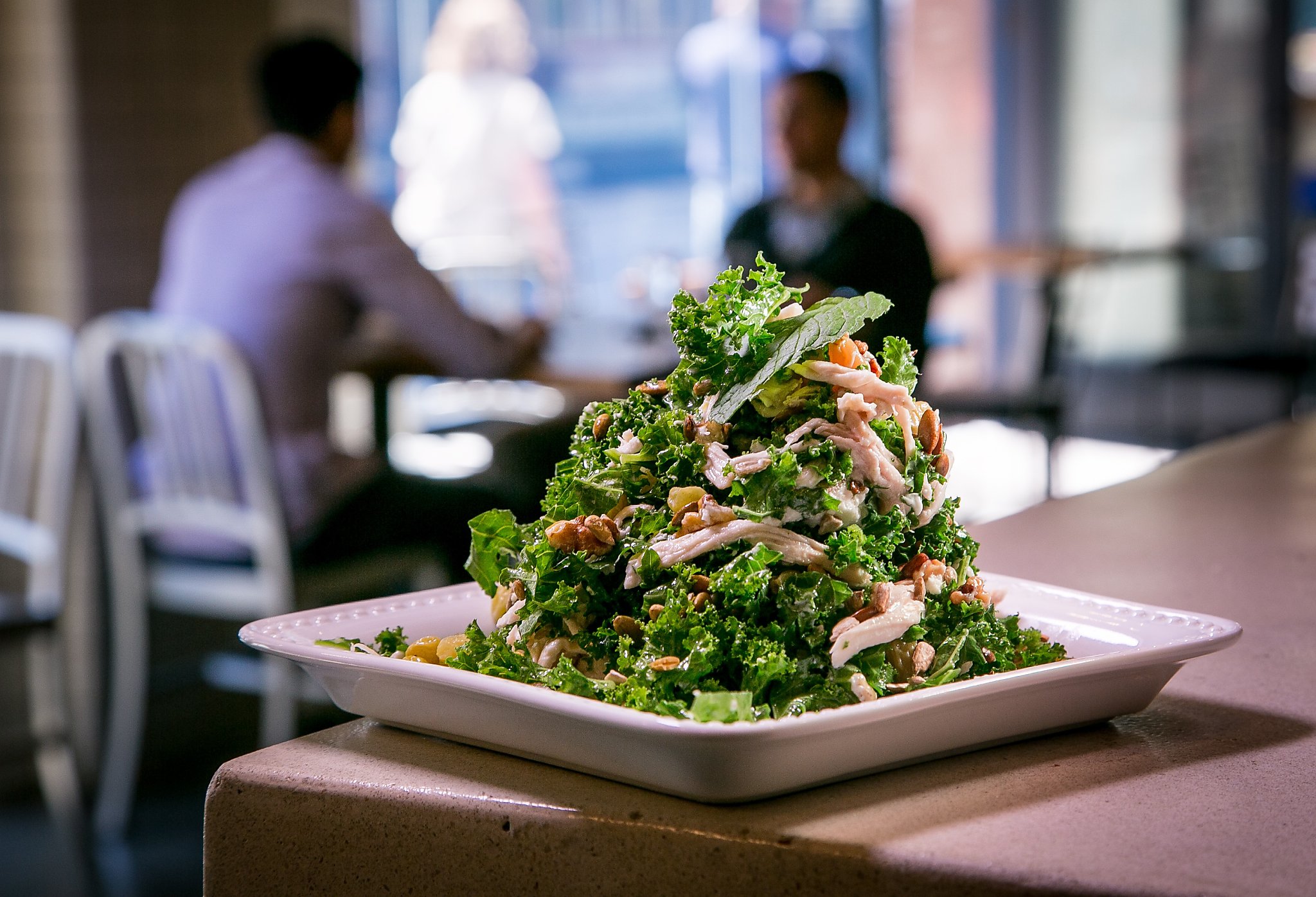 Cafe Terminus' chicken salad with kale loaded with meat, flavor
