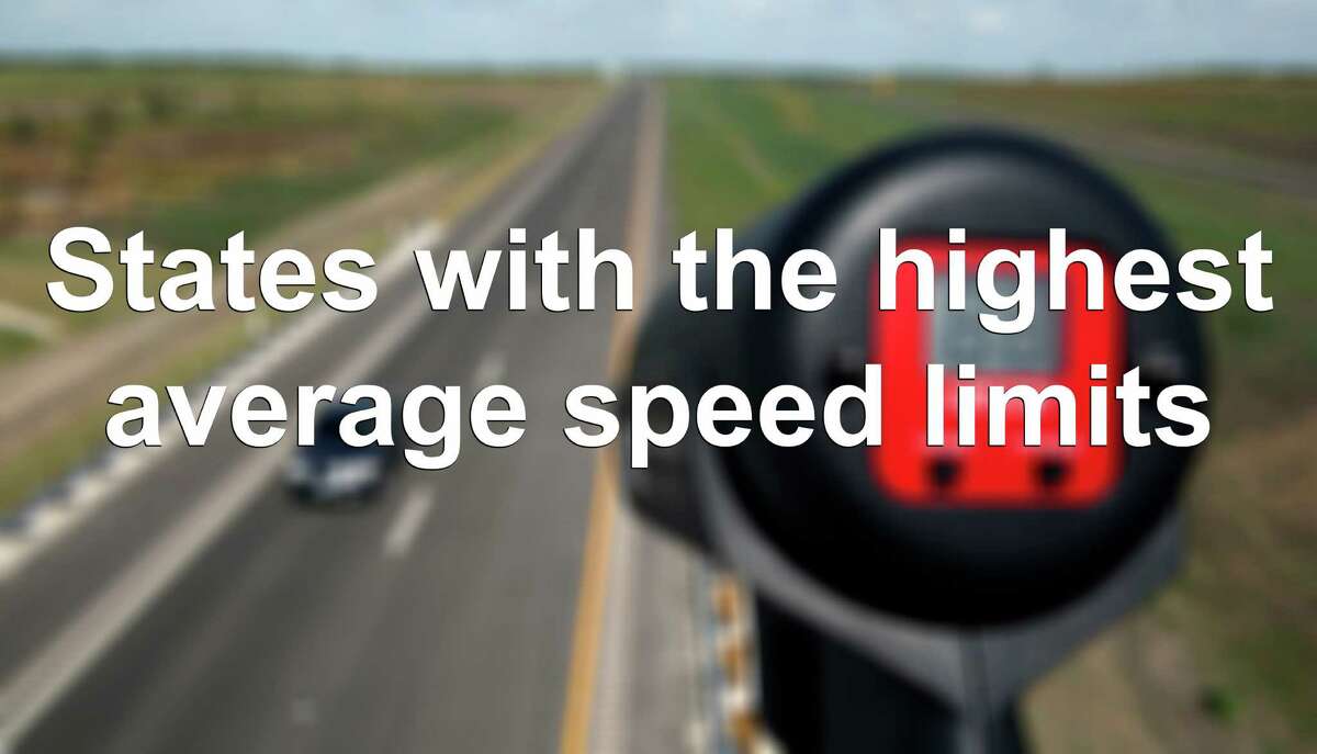 States with the highest average speed limits